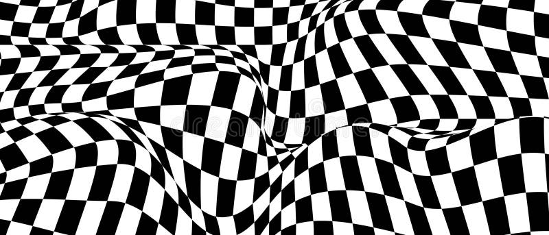 Wavy Checkerboard Visual Distortion Illusion. Chess Board Stock ...