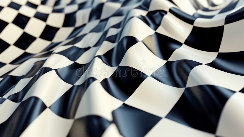 Wavy Checkered Flag Texture in Black and White Stock Image - Image of ...