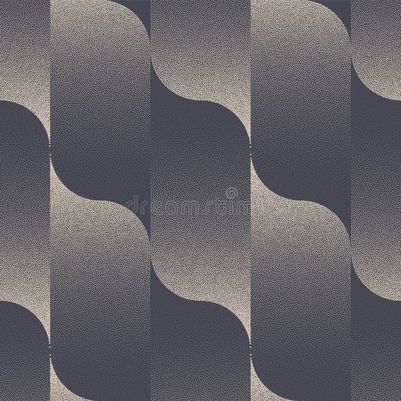 Wavy Checkered Grid Seamless Pattern Trendy Dot Work Abstract Vector ...