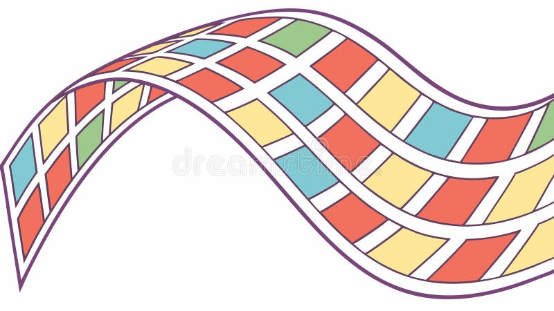 Wavy Checkered Path, Abstract Dynamic Background. Vector Design ...