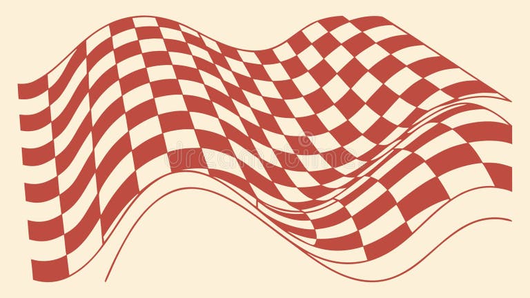 Wavy Checkered Pattern, Distorted Retro Lines, Vector Design Generative ...