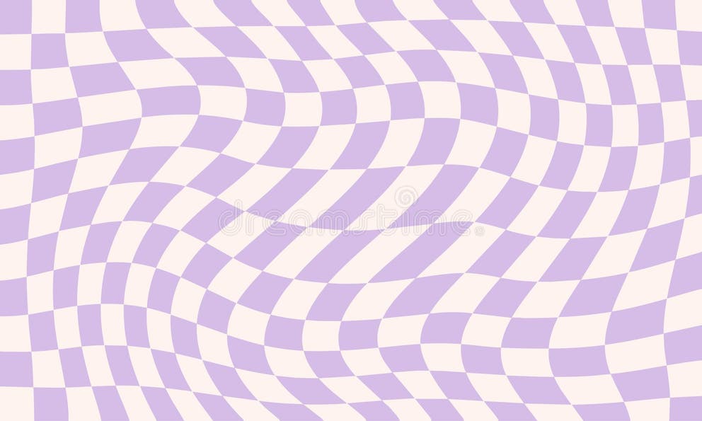 Wavy Checkered Pattern. Retro Optical Illusion Design Stock Vector ...