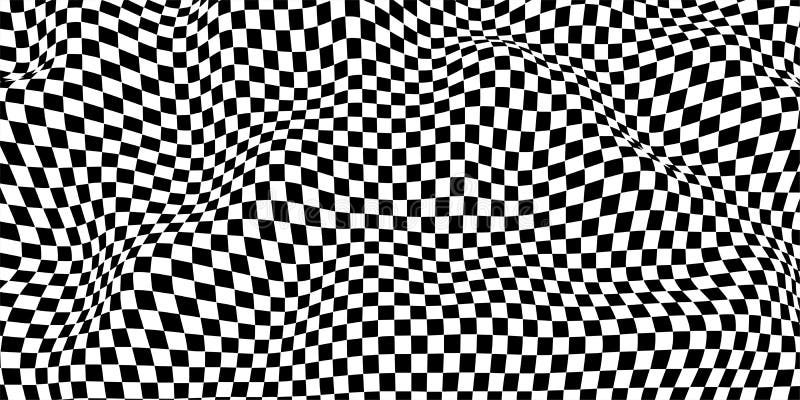 Wavy Chess Board. Chessboard Concept. Wave Distortion Effect. Vector ...