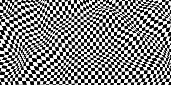 Wavy Chess Board. Chessboard Concept. Wave Distortion Effect. Vector ...
