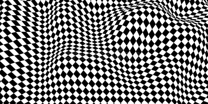 Wavy Chess Board. Chessboard Concept. Wave Distortion Effect. Vector ...