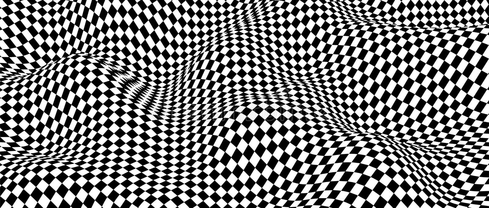 Wavy Chess Board. Chessboard Concept. Wave Distortion Effect. Vector ...