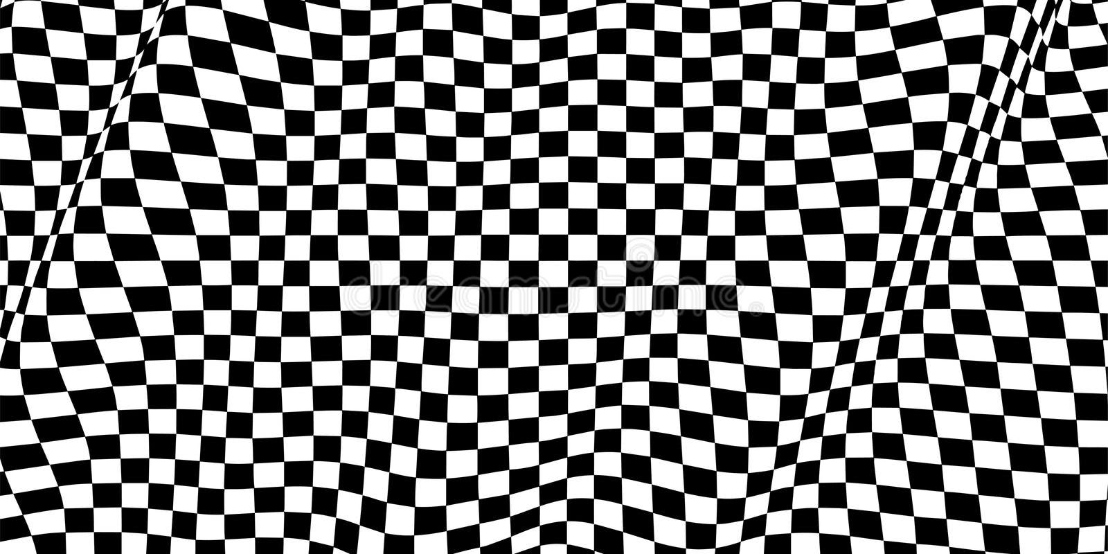 Wavy Chess Board. Chessboard Concept. Wave Distortion Effect. Vector ...