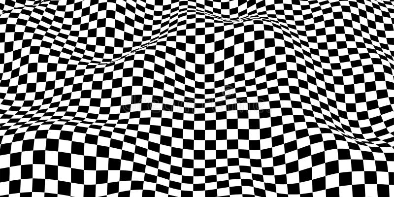 Wavy Chess Board. Chessboard Concept. Wave Distortion Effect. Vector ...