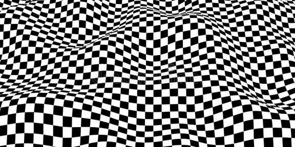 Wavy Chess Board. Chessboard Concept. Wave Distortion Effect. Vector ...