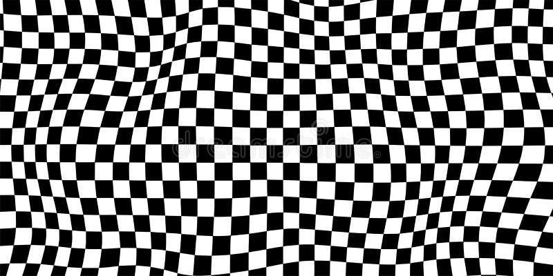 Wavy Chess Board. Chessboard Concept. Wave Distortion Effect. Vector ...