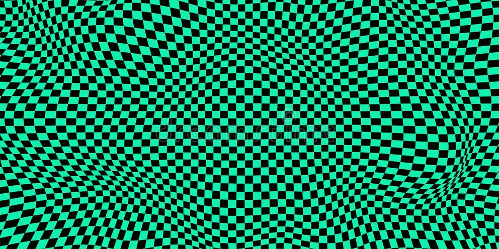 Wavy Chess Board on Green Background. Chessboard Concept. Wave ...