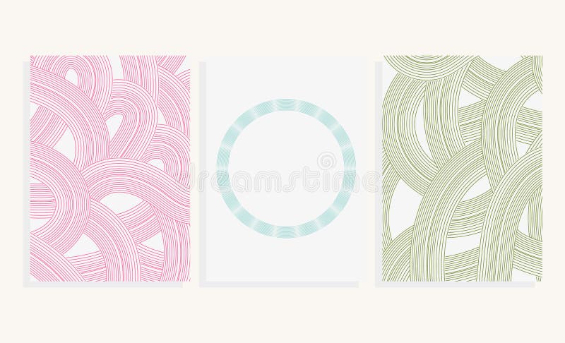 Wavy and Circle Vector Background Template Set Stock Vector ...