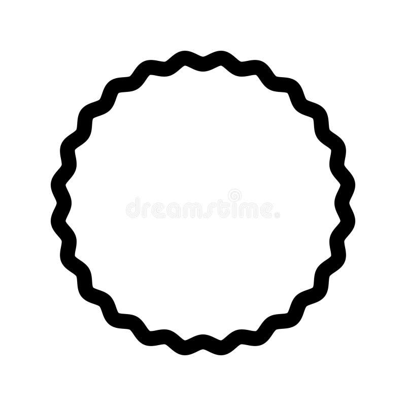 Wavy Circle Frame. Round Shape with Curvy Borders Stock Vector ...