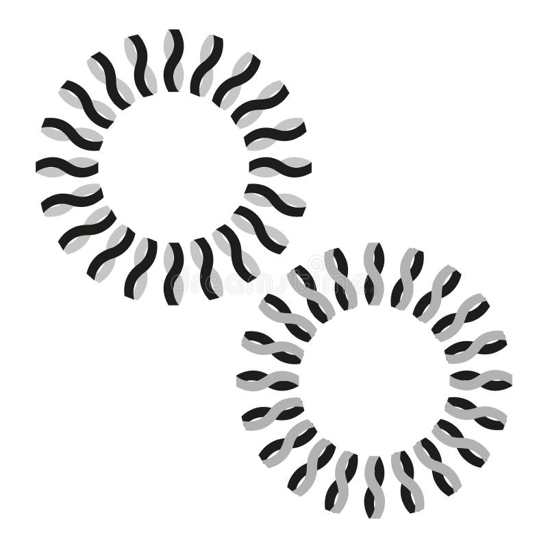 Wavy Circular Elements. Abstract Rotating Rings. Optical Illusion ...