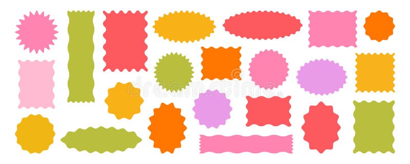 Wavy Circular Set, Oval, and Rectangular Frame Collection, Scalloped ...