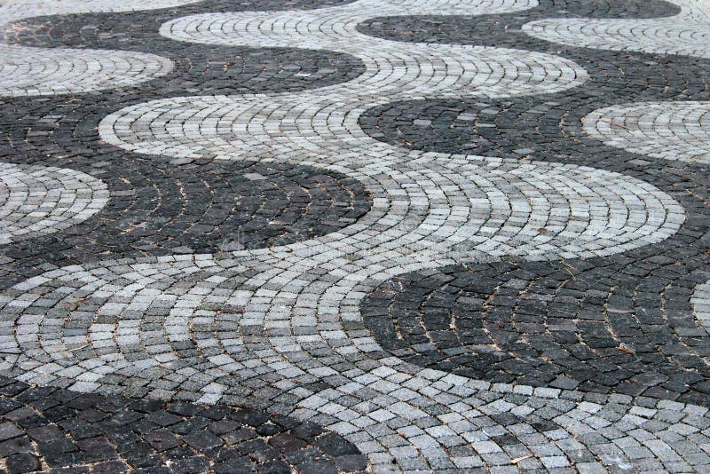 Wavy Cobblestone Pattern on a City Square Stock Image - Image of lisboa ...