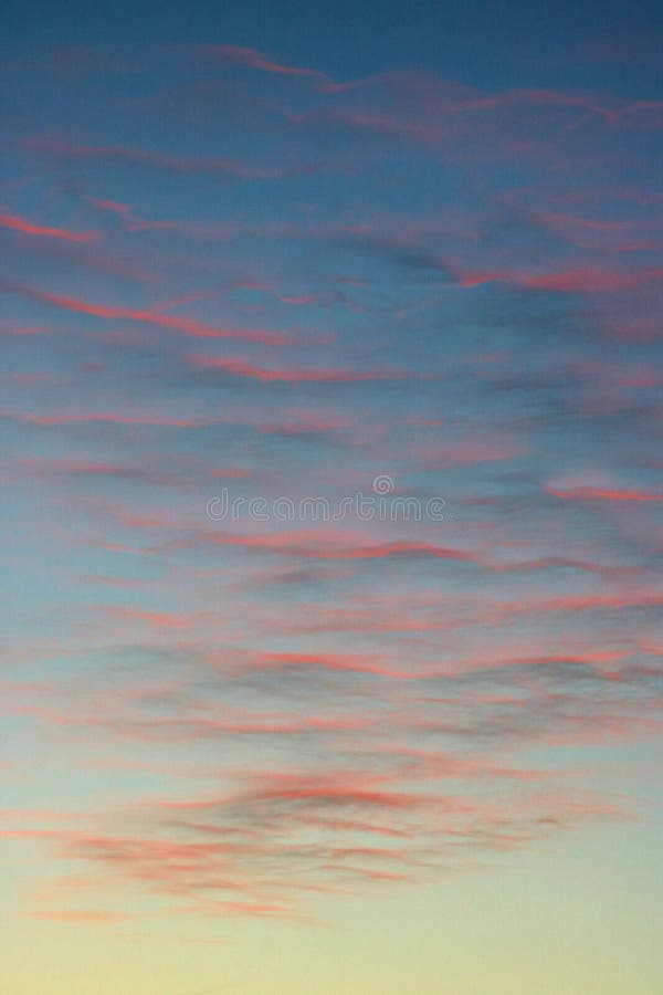 Wavy Colored Lines of Clouds in Sky at Sunset Stock Image - Image of ...