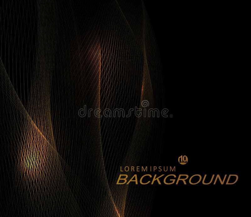 Wavy Composition in Beige Color, Fine Mesh Texture on a Black ...
