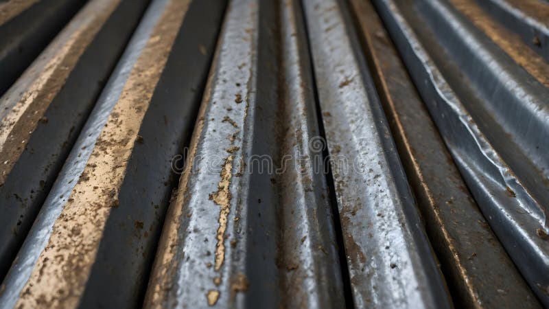 Wavy Corrugated Metal Sheet with Galvanized Finish and Weathered ...