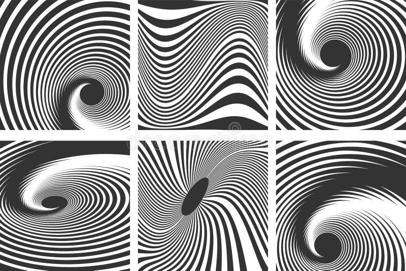 Abstract Wavy and Curve Lines Patterns with Movement Effect Stock ...