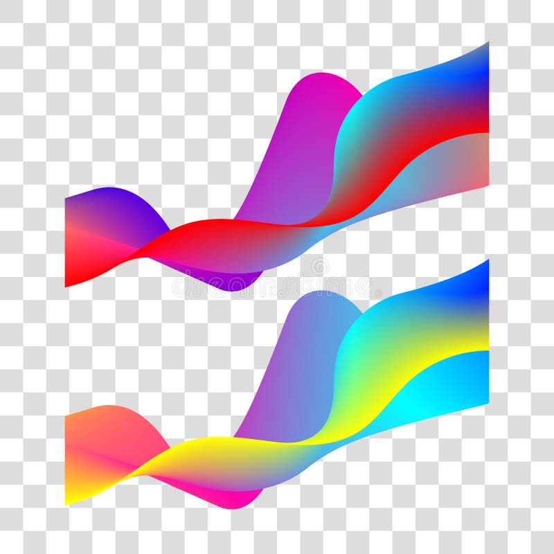 Wavy Decorative Line. Digital Color Rainbow Wave Stock Vector ...