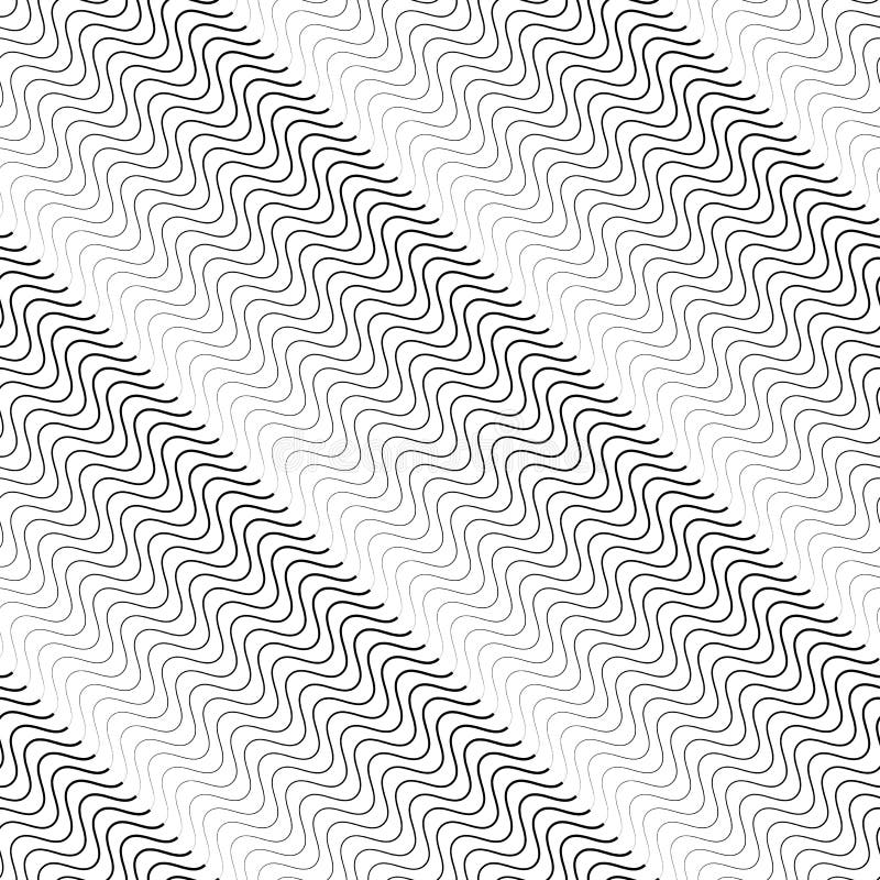 Wavy Diagonal Parallel Lines. Seamless, Repeatable Monochrome Pa Stock ...