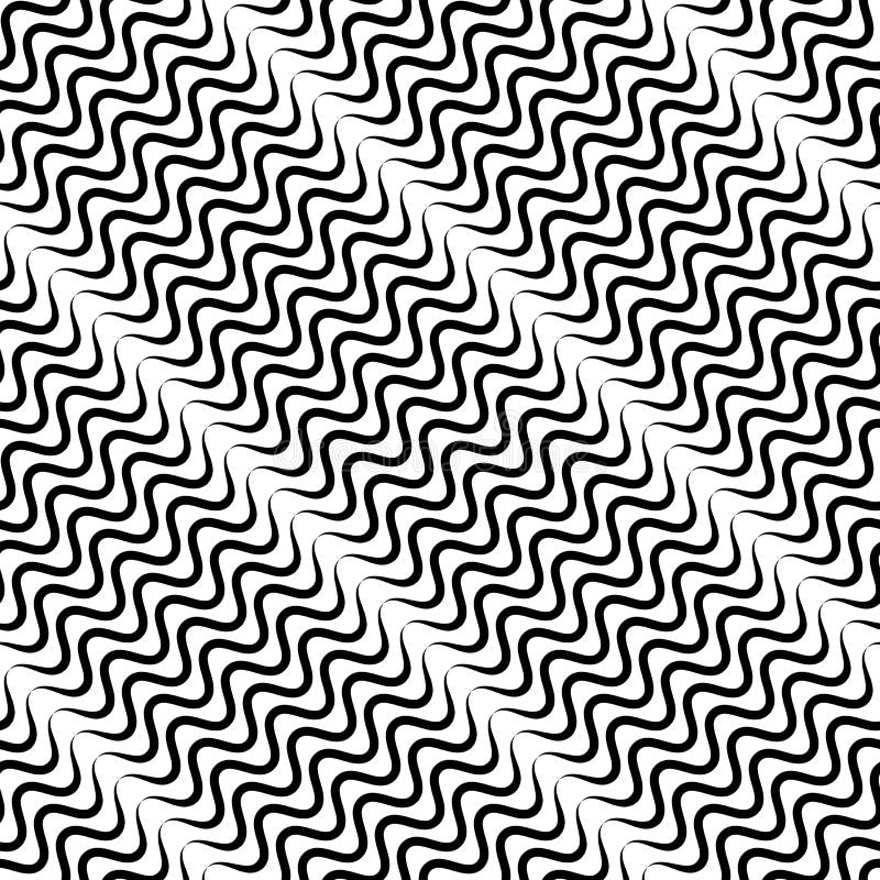 Wavy Diagonal Parallel Lines. Seamless, Repeatable Monochrome Pa Stock ...