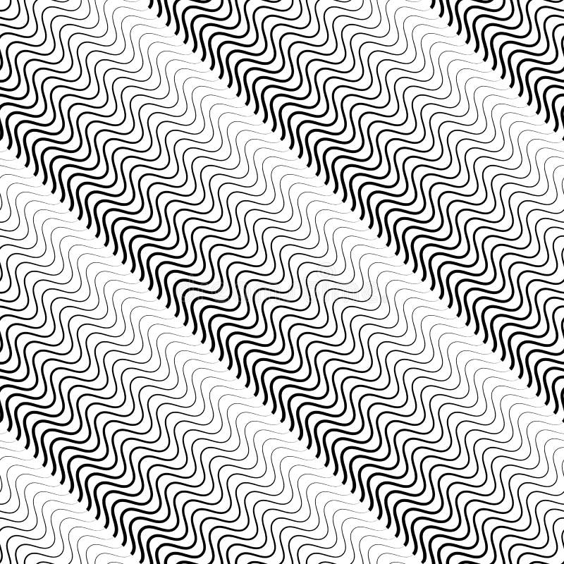 Wavy Diagonal Parallel Lines. Seamless, Repeatable Monochrome Pa Stock ...