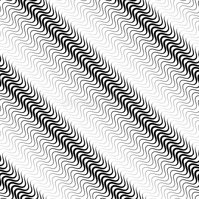 Wavy Diagonal Parallel Lines. Seamless, Repeatable Monochrome Pa Stock ...