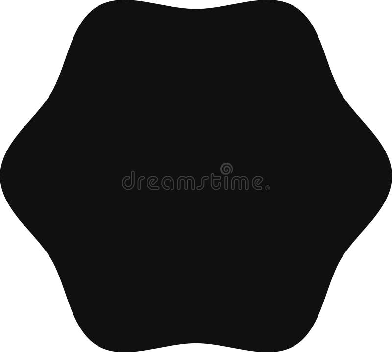 Wavy and Distorted Black Blob Forming an Abstract and Geometric Shape ...