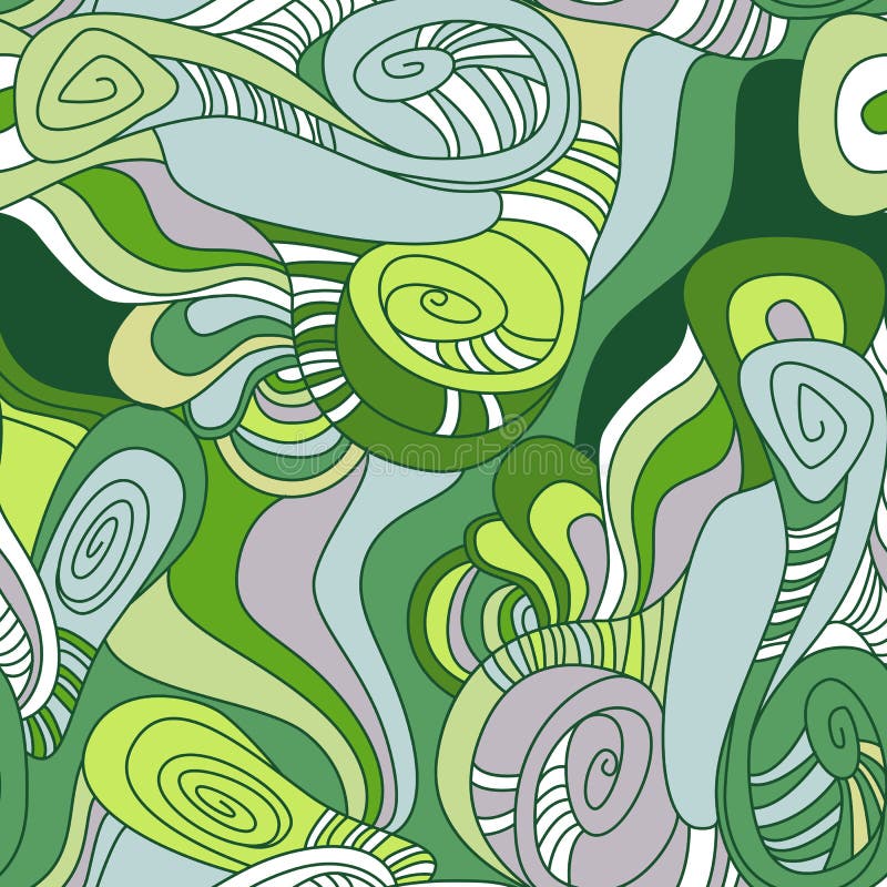 Wavy Distorted Rounds. Seamless Pattern with Deformed Circles. Hand ...