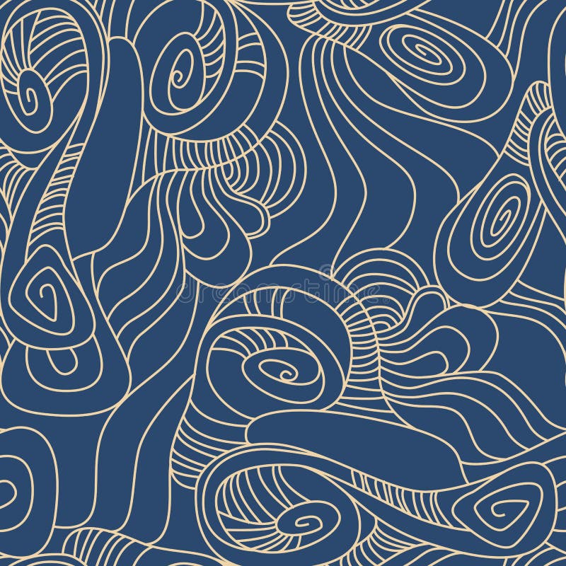 Wavy Distorted Rounds. Seamless Pattern with Deformed Circles. Hand ...