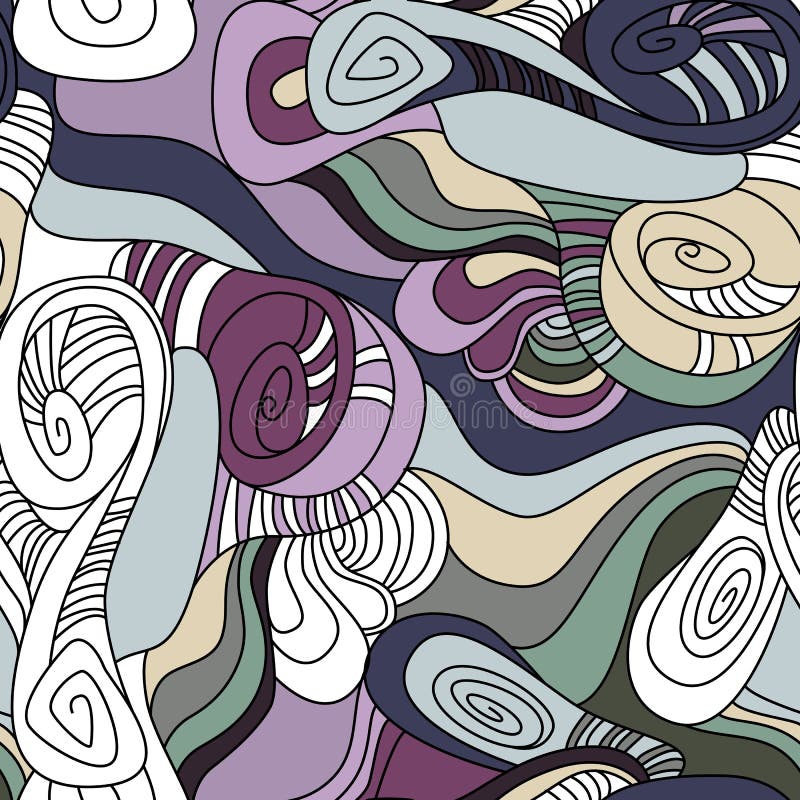 Wavy Distorted Rounds. Seamless Pattern with Deformed Circles. Hand ...