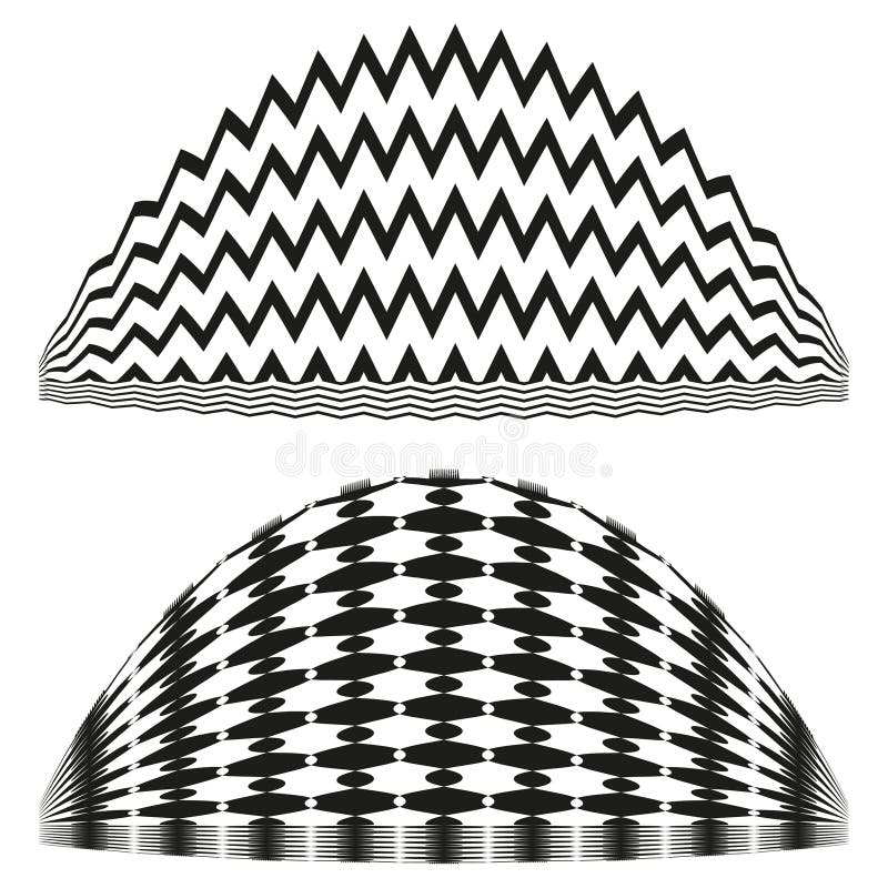 Wavy Dome Pattern. Striped Half Spheres. Abstract Geometric Shape ...