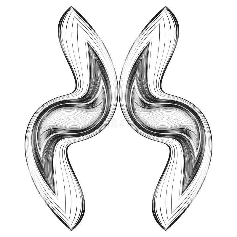 Wavy Droplet Shape. Mirror Line Pattern. Vector Form Element. Abstract ...