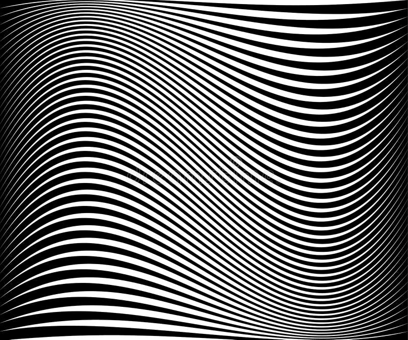 Wavy Dynamic Irregular Lines Monochrome Pattern. Stock Vector ...