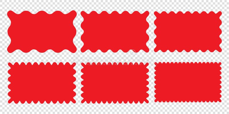 Wavy Edge Rectangle Shapes Icon Vector Set Stock Vector - Illustration ...
