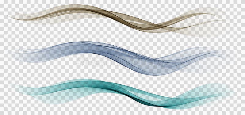 Wavy Elements Set. Transparent Color Wave Flow Stock Illustration ...