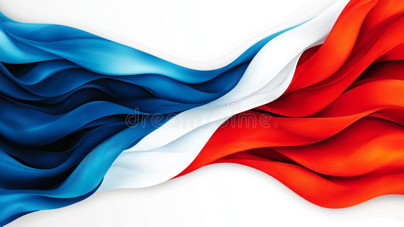 Wavy Fabric in Blue White and Red Colors Representing National Flag ...