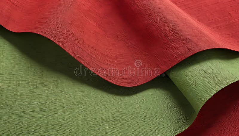Wavy Fabric Layers of Red and Green Texture Background Stock ...