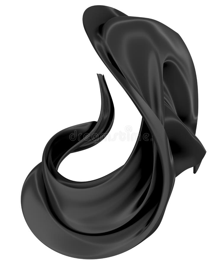 Wavy Fabric on a White Background. 3D Rendering. Stock Illustration ...