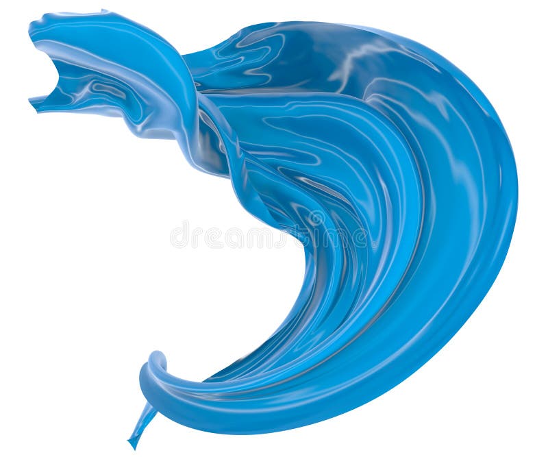 Wavy Fabric on a White Background. 3D Rendering Stock Illustration ...