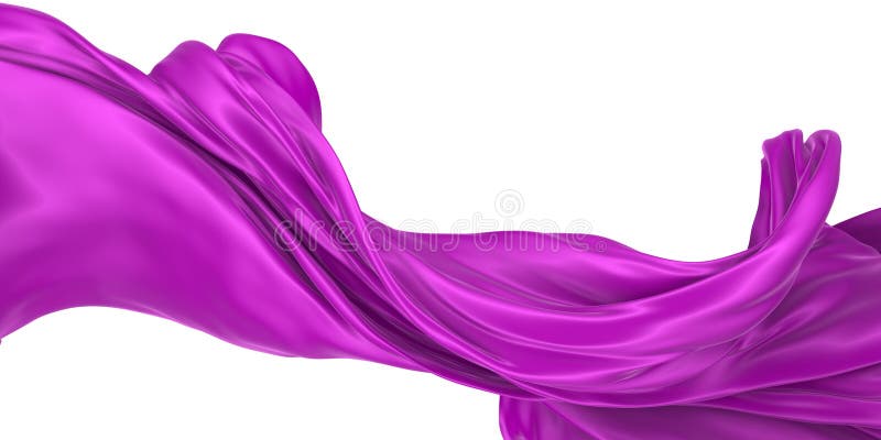 Wavy Fabric on a White Background. 3D Rendering Stock Illustration ...