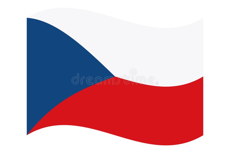 Wavy Flag of the Czech Republic, Isolated on a Transparent Background ...