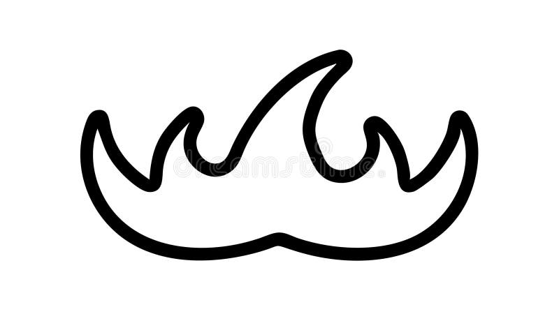 Wavy Flames Outline Icon for Fire and Heat Effects, Vector Design ...
