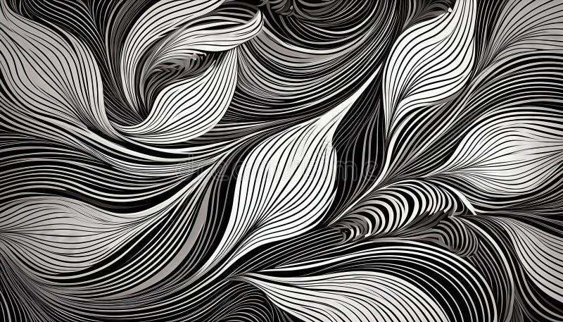 Stunning Wavelike Vector Floral Pattern Stock Illustrations – 4 ...