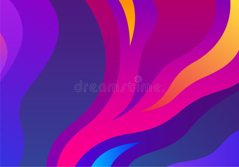 Wavy Flow Background. Vector Colorful Dynamic Bg with Gradient Stock ...