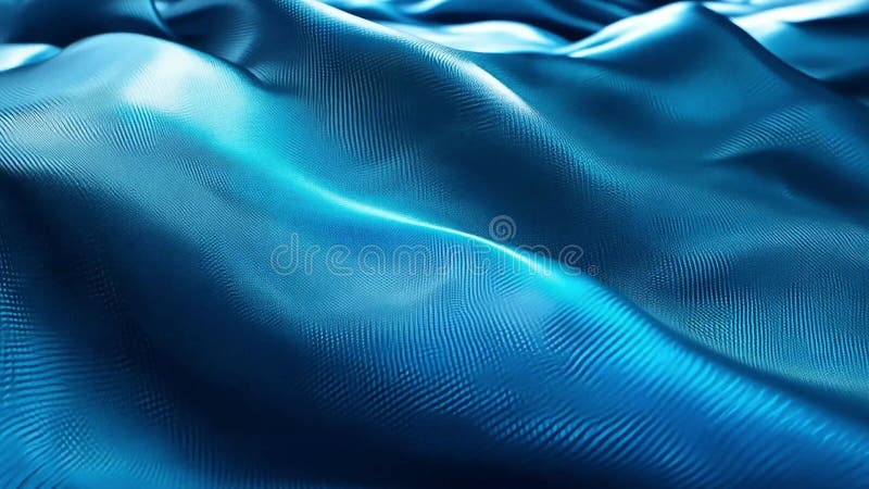 A Wavy and Flowing Blue Fabric Moves in 3D As a Background Stock ...