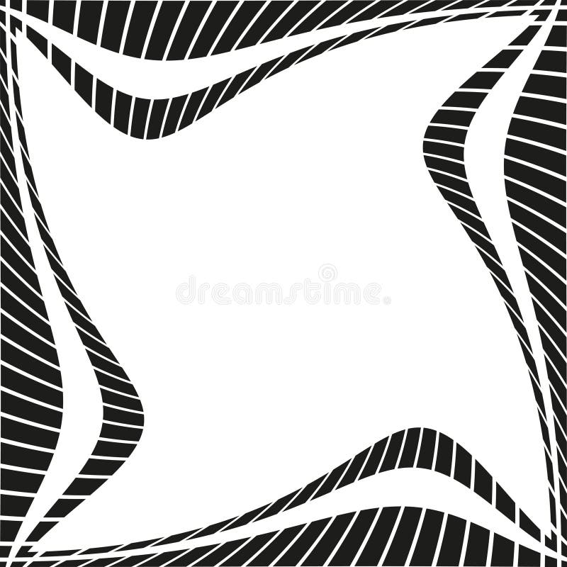 Wavy Frame Shape. Abstract Border Figure. Curved Striped Pattern ...