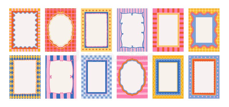 Wavy Frames. Doodle Wave Edge Borders Stock Vector - Illustration of ...